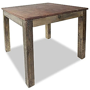 YPWRENH Snack Table Kitchen Tables Dining Table Solid Reclaimed Wood 32.3"x31.5"x29.9" for Dining Room, Kitchen or Living Room