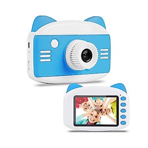 GIENEX Kids Selfie Camera, Christmas Birthday Gifts for Girls Age 3-9, HD Digital Video Cameras for Toddler, Portable Toy for 3 4 5 6 7 8 Year Old Girl (Color : Blue)