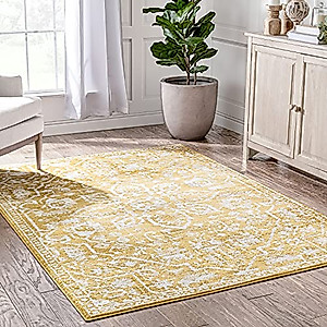 Well Woven Della Gold Vintage Medallion Pattern Area Rug 5x7 (5'3" x 7'2")