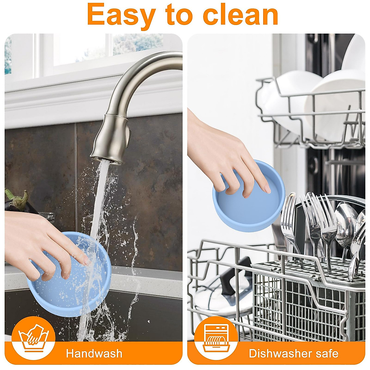 3Pcs Silicone Air Fryer Egg Pan, Reusable Sous Vide Egg Bite Maker, Nonstick Egg Boiler Mold Cup, 4×1.3 Inch Microwave Egg Cooker, Dishwasher Safe Egg Bite Maker for Oven Microwave (Blue)