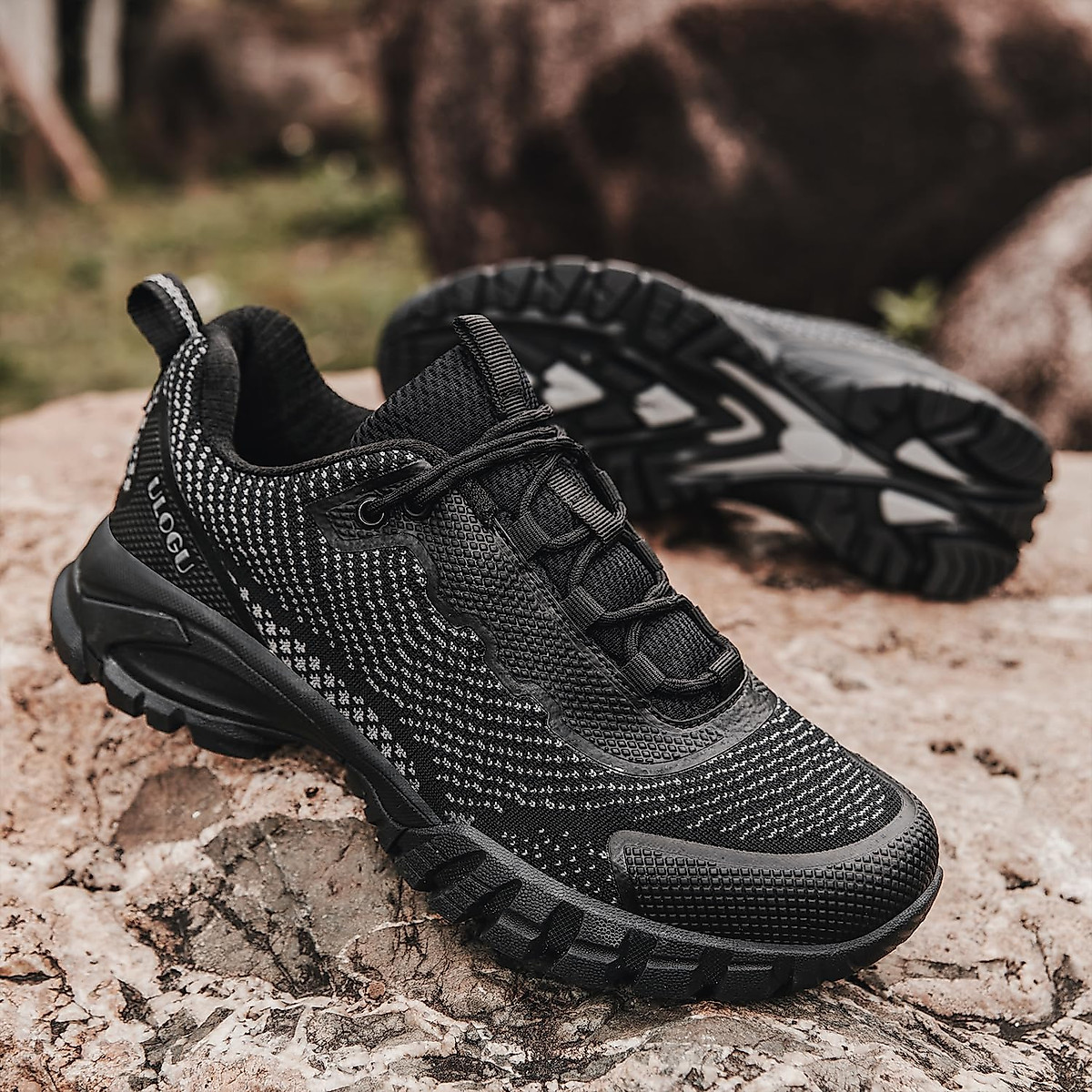 Hiking Shoes for Women Waterproof Lightweight Non Slip Comfortable Breathable Work Walking Trekking Trails Rain Outdoor impermeable antideslizantes Zapatos de senderismo para Mujer Black, 39 EU/9 US