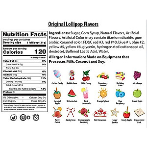 Original Gourmet Lollipops, Cotton Candy, 30 Count,Multicolor