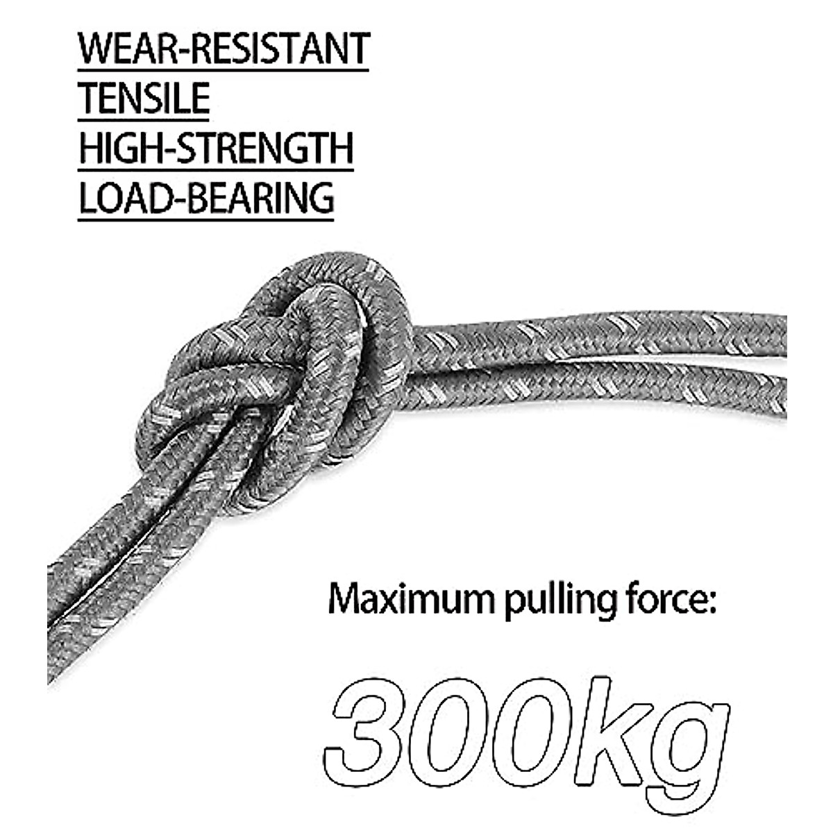 HZCrisp Patio Umbrella Replacement Parts 0.2" Diameter Reflective Nylon Cord 33ft for Cantilever Outdoor Umbrellas