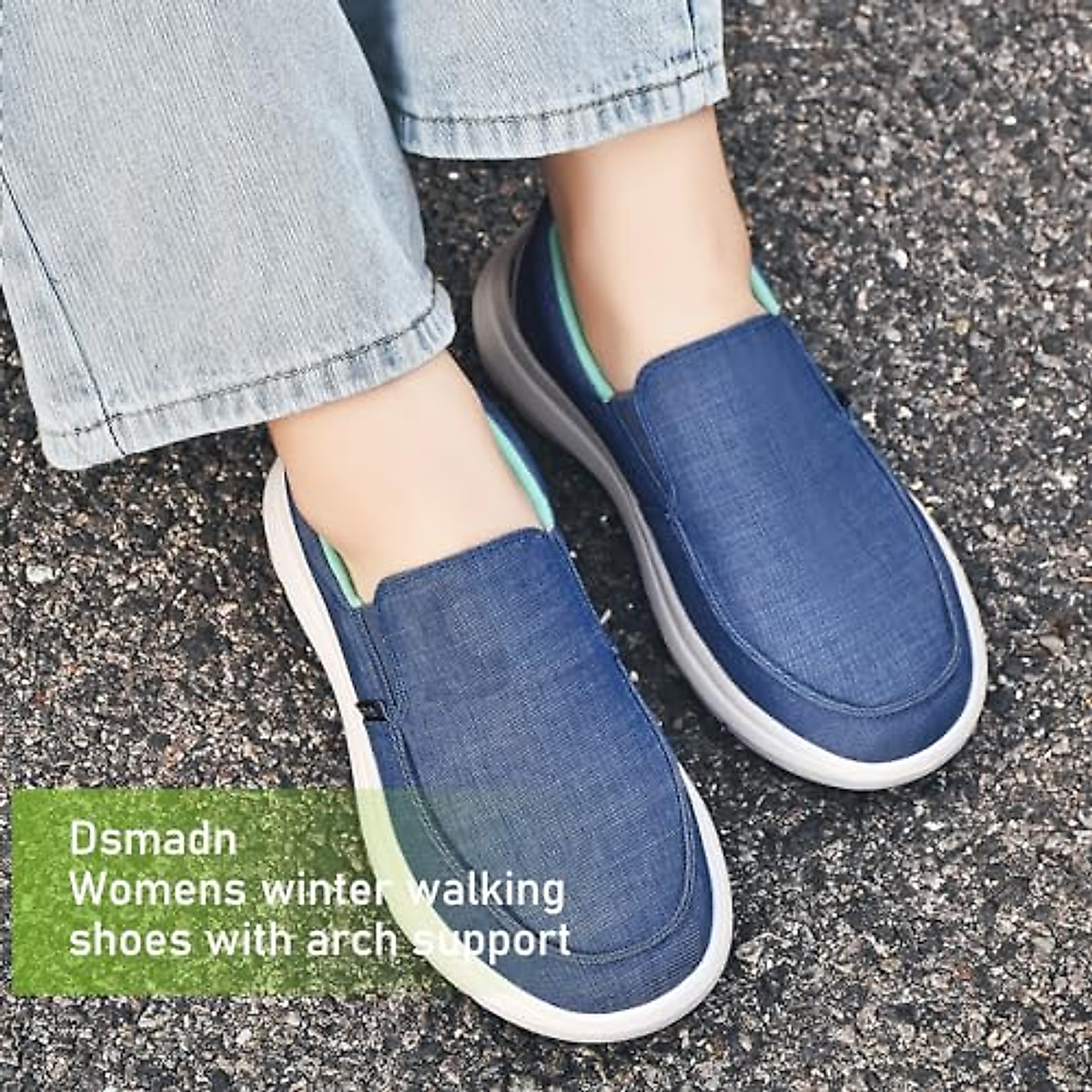 Women's Slip-On Shoes,Casual Orthopedic Walking Shoes for Plantar Fasciitis,Drop-in Heel Design, Cozy & Ultra-Soft Comfort Fit BX2303-M2-42