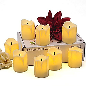 YASENN Led Tea Lights Candles Battery Operated Candle LED Flameless Candle Drips Votive Candle Fake Candles for Halloween Thanksgiving Christmas Decorations(1.5"x2" 12pack)
