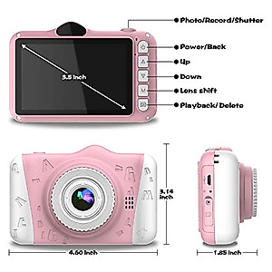 WOWGO Kids Digital Camera - 12MP Children's Camera with Large Screen for Boys and Girls, 1080P Rechargeable Electronic Camera with 32GB TF Card