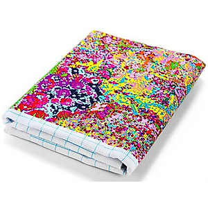 MONDART Stamped Cross Stitch Kit A Full Range of Embroidery Starter Kits for Beginners-Butterfly Love Flower 18 (Printed Cloth 11CT, 14.17×17.32-inch)