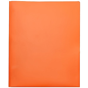 Amazon Basics Heavy Duty Plastic Folders with 2 Pockets for Letter Size Paper, Pack of 12