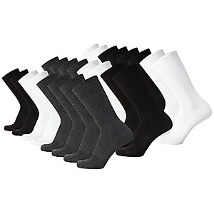 AND1 Men's Socks - Athletic Cushion Crew Socks (24 Pack), Size 6-12.5, Assorted