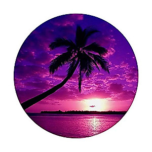 Beach Sunset Palm Tree - Purple Phone Accessory PopSockets PopGrip: Swappable Grip for Phones & Tablets