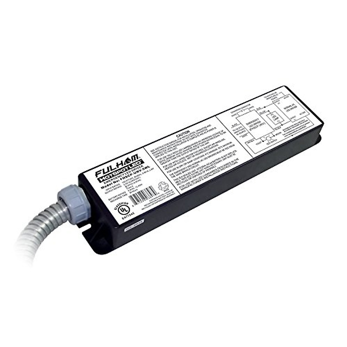 Fulham Lighting FHSCPUNV5WL Fulham LED Constant Power Emergency Driver, FHSCP-UNV-5WL, Black
