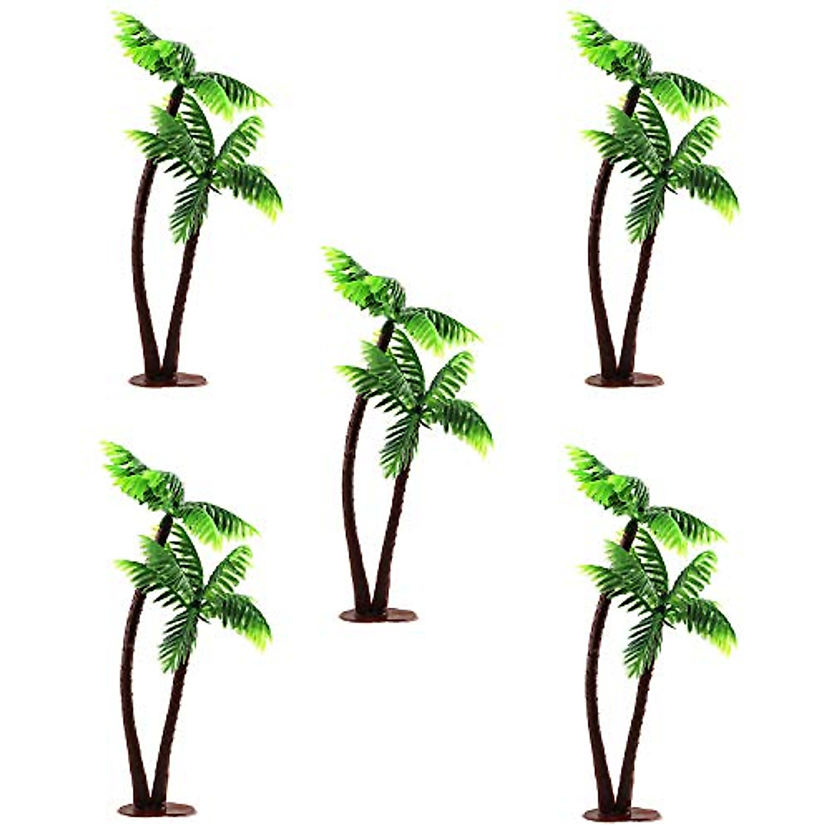 E-outstanding Miniature Coconut Tree 5PCS 13cm Plastic Coconut Palm Trees Mini Plant Pots Bonsai Craft for Micro Landscape Dollhouse Fairy Garden DIY Decor