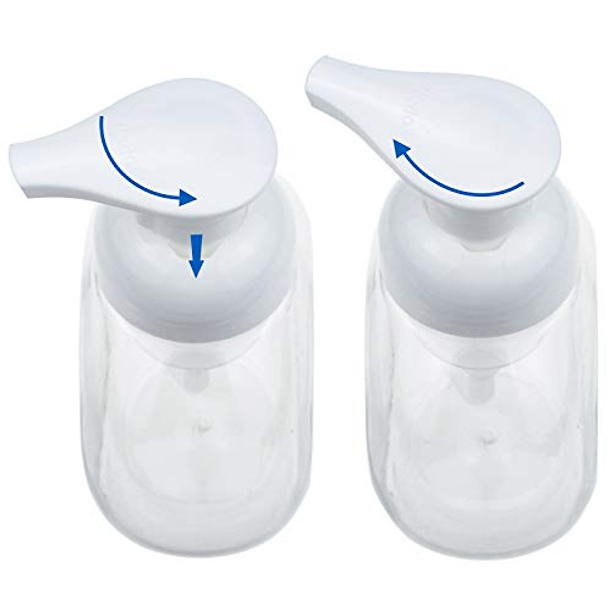 Yesland 12 Pack Clear Foaming Soap Dispenser with White Pump, 8.5 oz Pump Bottles, Plastic Press Bottles/Foam Liquid Hand Soap Containers for Kitchen and Bathroom