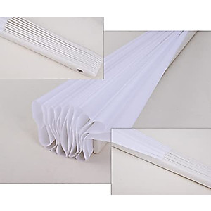 HONSHEN 2 Pack Large Folding Hand Fan,White Chinese Kung Fu Tai Chi Fan Nylon-Cloth Fan for Men and Women Performance, Dance, Decorations, Festival, Gift (Folding Fan White+case 2p)