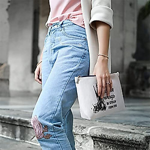 GevGuxLuo Friends Gift for Women, Inspirational Birthday Christmas Gifts for Her Best Friend Bestie Sister, Never Let Your Wings Be Stolen from You, Makeup Bag