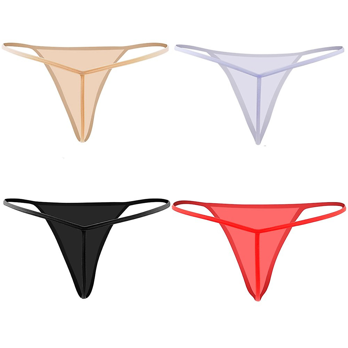 Closecret Cotton G-string, Women Panties Simple Thongs Lightweight Multi-Pack G-string&T-back(XX-Small-X-Small, Style 2)