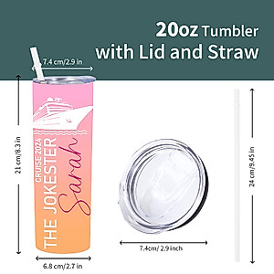 Custom Cruise Cups, Personalized Family Vacation Tumbler, Customized Insulated Stainless Steel Girls Trip Cruise Tumbler With Lid And Straw, Summer Travel Beach Cup, Girls Bachelorette Trip Gifts