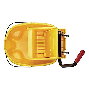 Rubbermaid Commercial Products WaveBrake 26 Qt. Side-Press Mop Bucket and Wringer Combo on Wheels, Yellow, for Professional/Industrial/Business Heavy-Duty Floor Cleaning/Mopping
