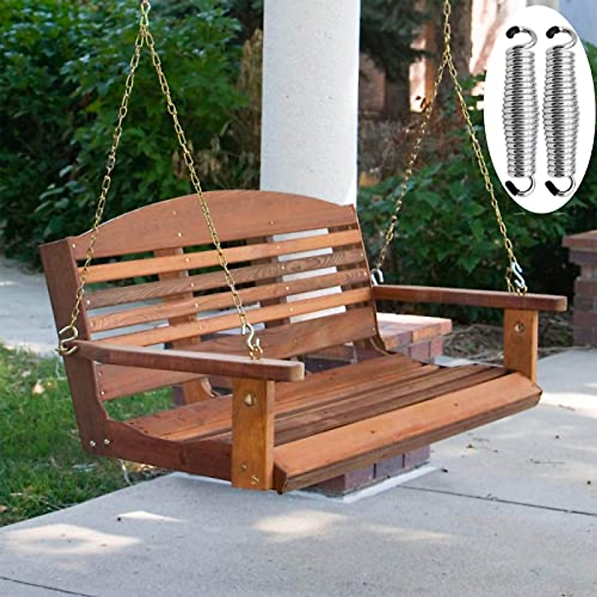 Porch Swing Springs Heavy Duty - 1600Lbs Silver Hammock Chair Spring,Hanger Ceiling Mount Spring(Pack of 2)