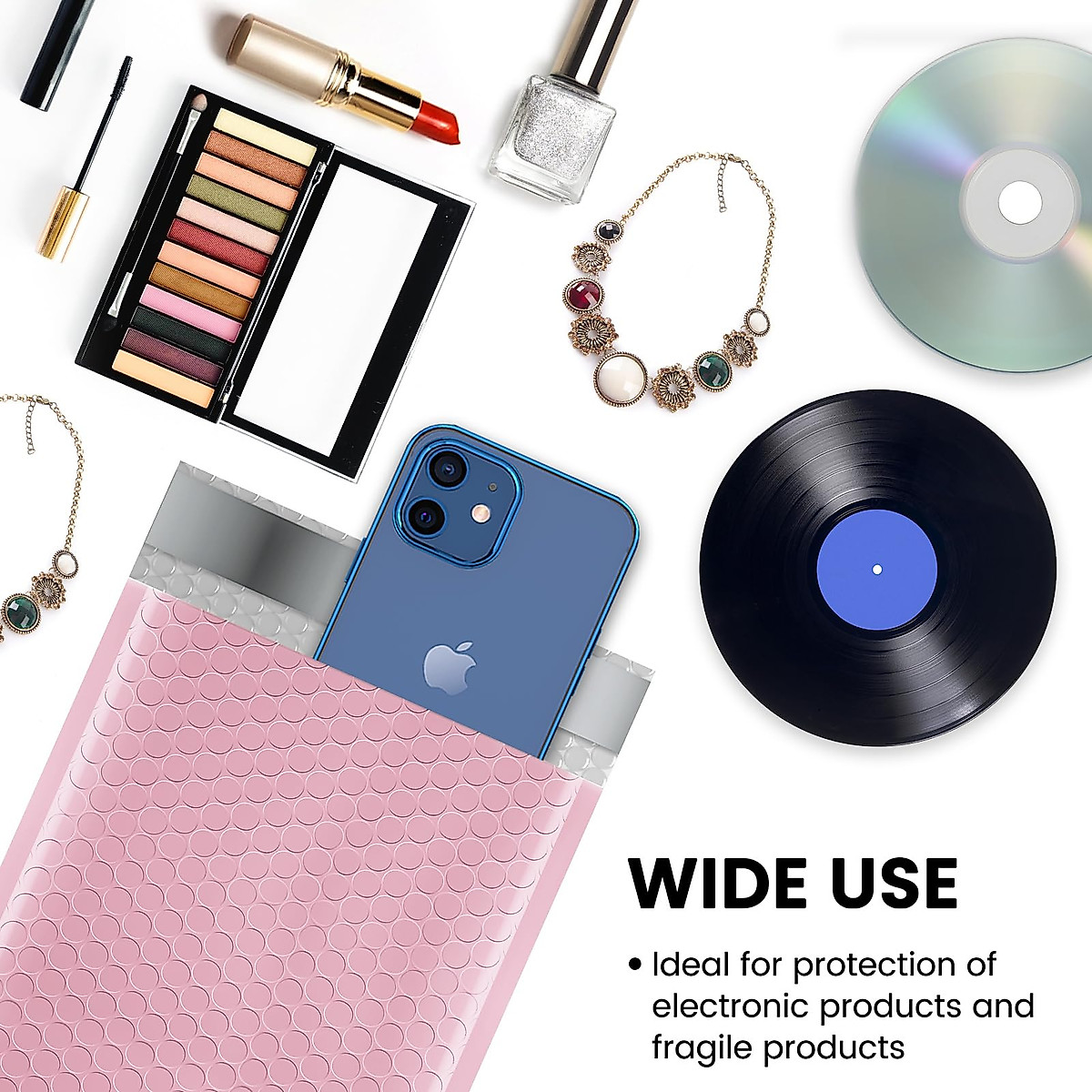 Fuxury Bubble Mailers 6x10 Inch 100 Pack, Sakura Pink Padded Envelopes, Self Seal Waterproof Mailing Envelopes Bubble Padded, Shipping Bags for Mailing,Packaging, Small Business, Boutique, Bulk #0