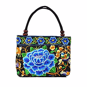 Embroidered Women Floral Handbags Embroidery Purse Vintage Hobo Tote Bag Ethnic Shoulder Bag