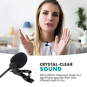 Movo Dual Lavalier Microphone System for iPhone - Auxiliary