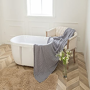 sense gnosis Muslin Throw Blanket for Couch 8-Layer Gauze Blanket Breathable Soft and Lightweight Blankets for Baby and Adults 55"x75", Grey