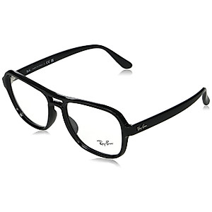 Ray-Ban RX4356V Stateside Square Prescription Eyewear Frames, Black/Demo Lens, 58 mm