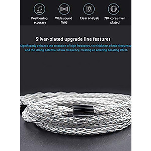 FAAEAL KZ ZSN ZS10 PRO Upgrade Earphone Cable,8 Core Cable Silver Blue Hybrid 784 Cores Silver Plated Upgrade Cable,Dedicated Cable 2Pin 0.75mm Replacement Headphone Wire for KZ ZSX Zax ZSN PRO