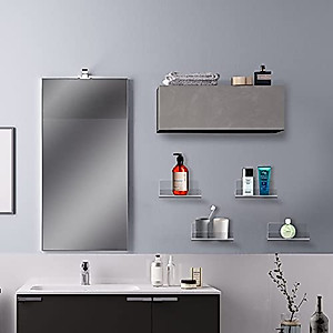 Floating Acrylic Shelves, Acrylic Wall Shelf, 4X4 Inch Clear Shelves for Wall, Small Plant Shelves, Picture and Toy Clear Display Stand (No Drill Shelf, Clear, 4 Pack)