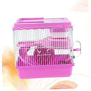 balacoo Hamster Cage Hamster Home Hamster Beds Guinea Cages Villa Cage for Small Pets Chinchilla Cage Pet Cage Hamster Cage Pink Transport Vehicle Travel Hamster Cages Pet House
