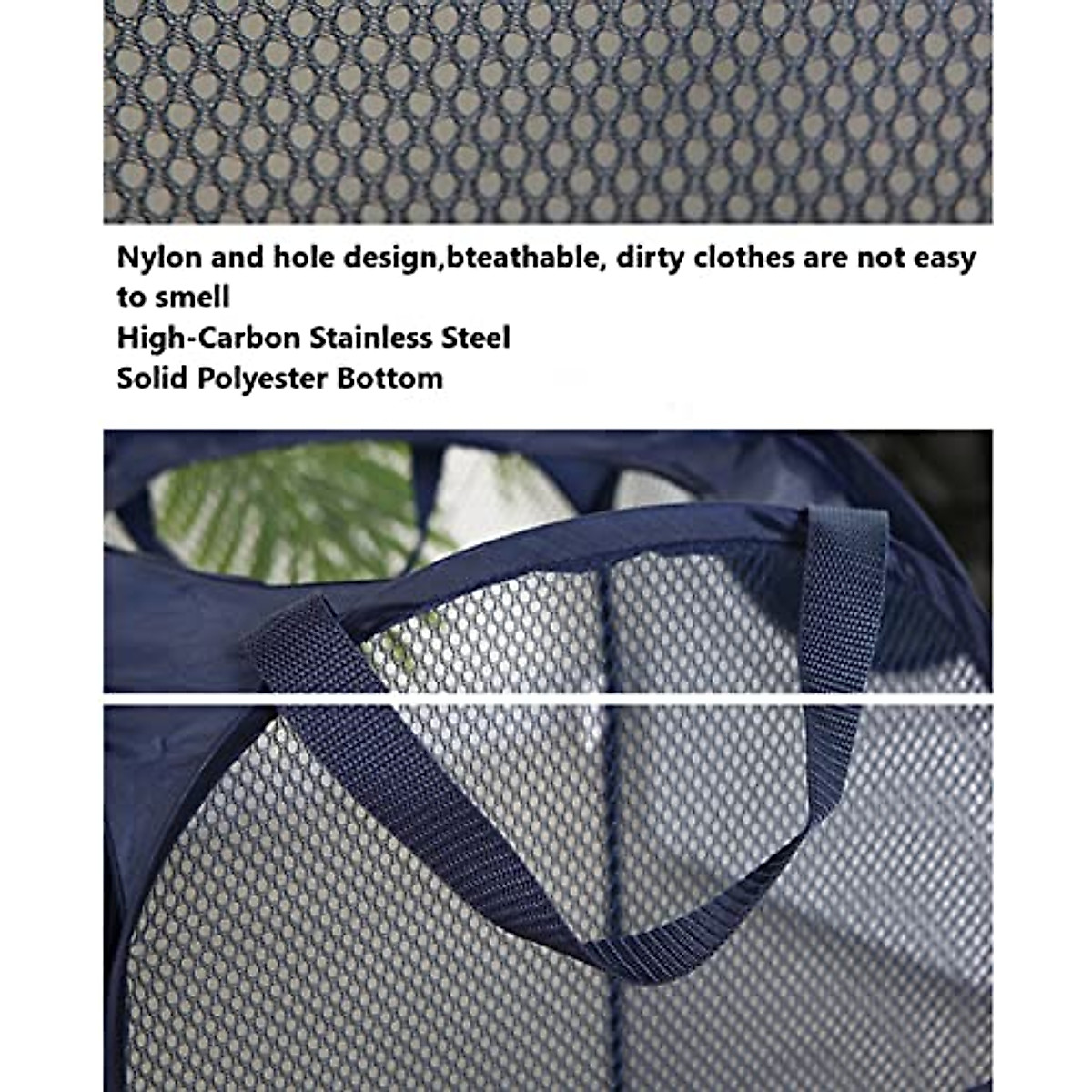 Nvatorfox 2 Pack Pop Up Storage and Laundry Hamper, Mesh Popup Laundry Hamper Portable, Durable Handles Collapsible for Storage and Easy to Open, for The Kids Room, College Dorm or Travel (Blue)