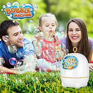 Victostar Bubble Machine, Automatic Bubble Machine for Kids with Bubbles Solutions (17 oz Total) Bubble Blowing for Outdoor Indoor