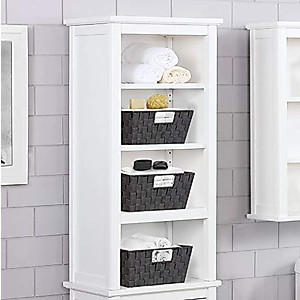 Sorbus Woven Basket Bin Set - Shelf Storage Tote Baskets for Household Items - Stackable with Woven Straps & Built-in Carry Handles (Gray)
