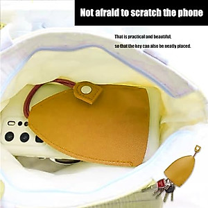 Hawyet 1 PC Car Key Protection Case, PU Leather Pull-out Remote Control Storage Bag, Suitable for Most Car Models (Yellow)