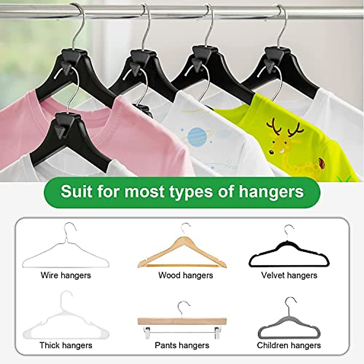 AZUIQiMeng 18Pcs Space Saving Hanger Hooks,Clothes Hanger Connector Hooks,AS SEEN ON TV,Create Up to 5X Closet Space.