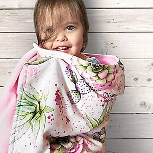 Watercolor Cactus Nursery Decor Set - 1 Crib Sheet, 2 Changing Pad Covers, 1 Minky Baby Blanket