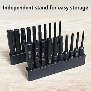 Hex Head Allen Wrench Drill Bit Set (10pc Metric & 10pc SAE), PTSLKHN , Upgraded 1/4" Quick Release Shank Magnetic Hex Bit Set - Perfect for IKEA Type Furniture