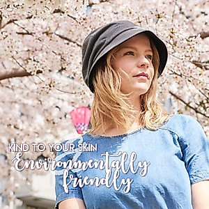 CHARM Womens Organic Cotton Sun Hat - SPF50 Japanese Design Soft UV Protection Anti-Aging Dark Gray