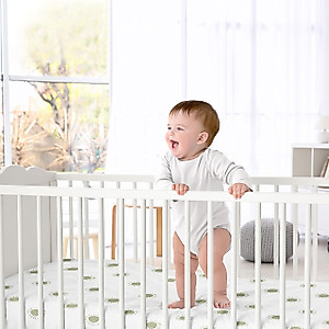 Sweet Jojo Designs White and Sage Boho Sun Boy or Girl Fitted Crib Sheet Baby or Toddler Bed Nursery - Green Bohemian Celestial Sky Desert Sunshine Outdoors Nature Gender Neutral