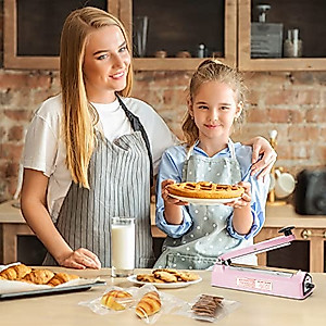 METRONIC Impulse Sealer 8 inch, Manual Heat Sealer Machine for Plastic Bags, Shrink Wrap Bag Sealers Heavy Duty Sealing Machine with Repair Kit ( Pink)