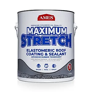 AMES RESEARCH LABORATORIES MSS1 Maximum Stretch Roof Coating, 1 Gallon, White
