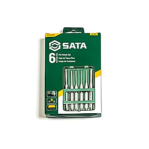 SATA 6-Piece Pin Punch Set with a Chromate Finish and Professionally Strong CR-V Steel Construction - ST09162SJ