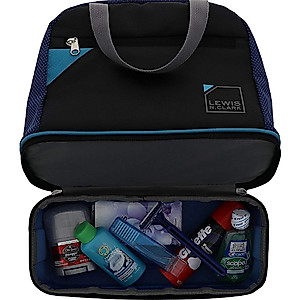 Lewis N. Clark Deluxe Travelflex Toiletry Kit, Makeup Bag, Shower Caddy + Travel Organizer Toiletry Kit, for Luggage, Carryon or Suitcase, Blue