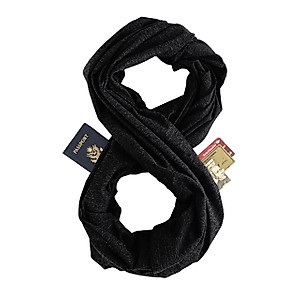 Zero Grid Infinity Fashion Scarf with Hidden Pockets Converts to Blanket and Wrap Perfect for Travel