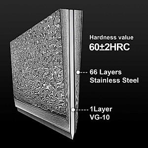 KINGOD 7-Inch Meat Cleaver, Razor-Sharp VG10 Steel Knife for Meat & Vegetables, Multipurpose Kitchen Knife with Rosewood Handle, Gift Box & Sheath