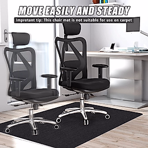Sycoodeal Office Chair Mat,Chair Carpet for Hardwood Floor,Computer Gaming Chair Mat,Office Chair Mat for Tile Floor,Large Floor Protector Rug,Anti-Slip,Easy to Clean,Black(48"x36")