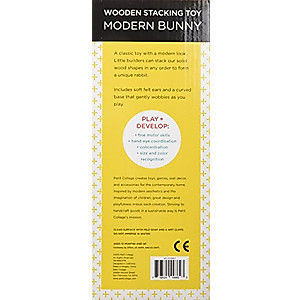 Petit Collage Modern Bunny Wooden Stacking Toy – Solid Wooden Stacking Rings for Kids, Activity Toys Designed with Safe Materials – Active Toy for Babies and Toddlers 12+ Months