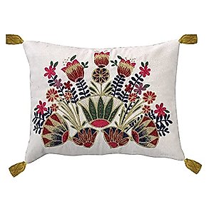 Levtex Home Velvet Multi Embroidered Pillow 14x18 - Velvet