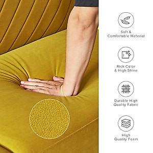 mopio Futon Sofa Bed, Couch, Small Sofa, Sleeper Sofa, Loveseat, Mid Century Modern Futon Couch, Sofa Cama, Couches for Living Room (Antique Gold Premium Velvet)